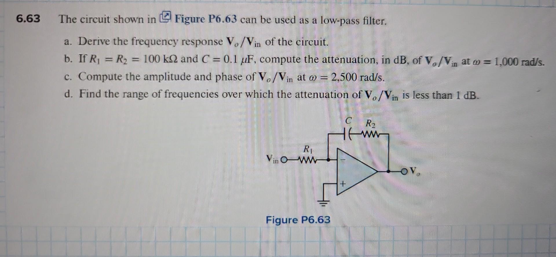 [solved] The Circuit Shown In Figure P6 63 Can Be