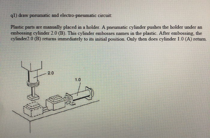 Solved q1) draw pneumatic and electro-pneumatic circuit: | Chegg.com