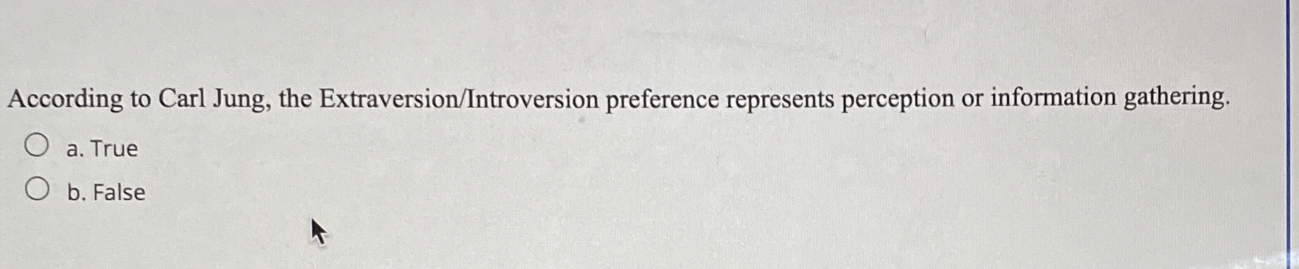 Solved According to Carl Jung, the Extraversion/Introversion | Chegg.com