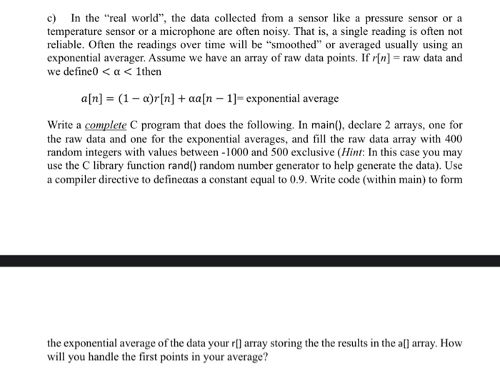 Solved c) In the "real world", the data collected from a | Chegg.com