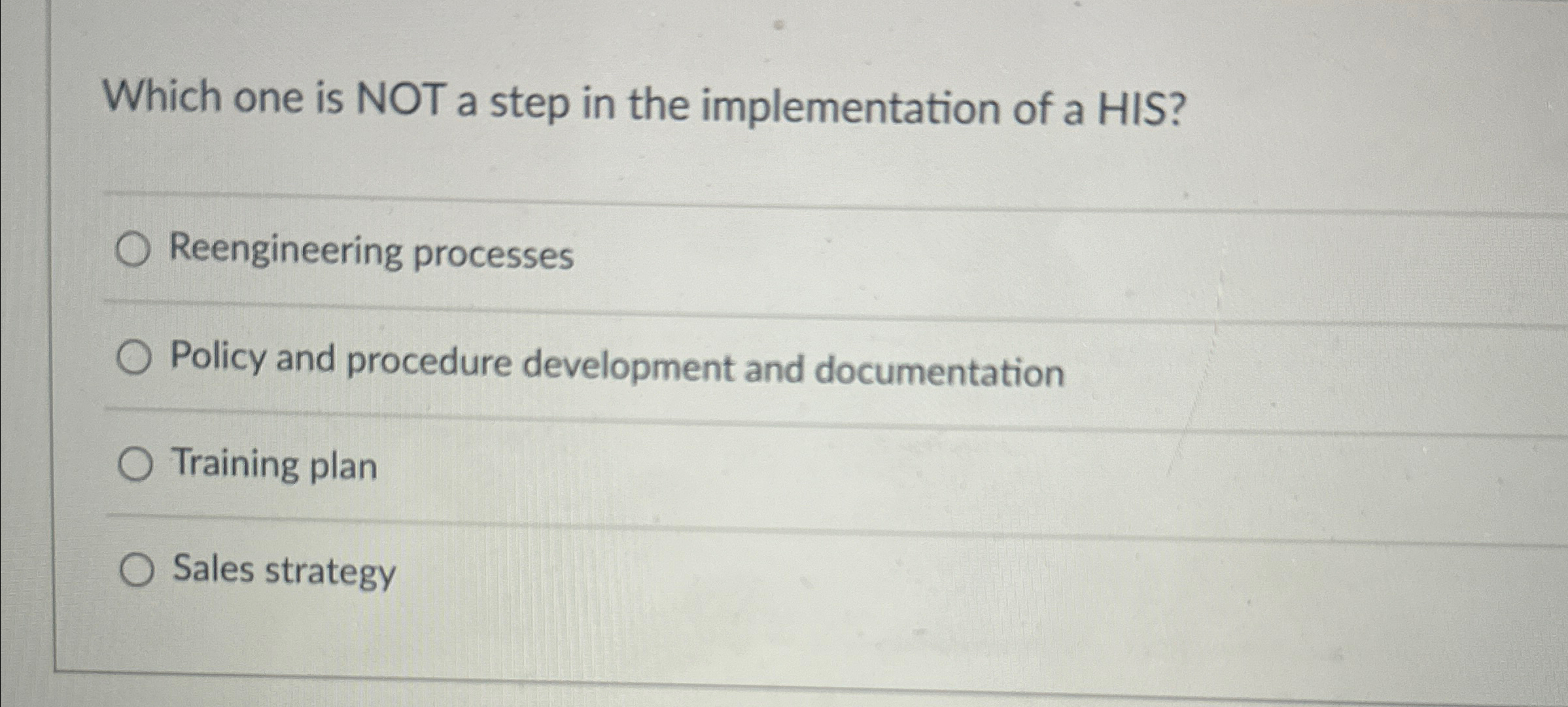 Solved Which one is NOT a step in the implementation of a | Chegg.com