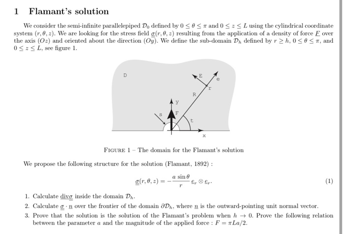 1 Flamant's solution We consider the semi-infinite | Chegg.com