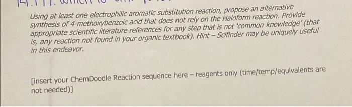 Solved Using at least one electrophilic aromatic | Chegg.com