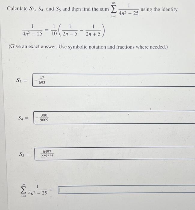 Solved Calculate S3,S4, and S5 and then find the sum | Chegg.com