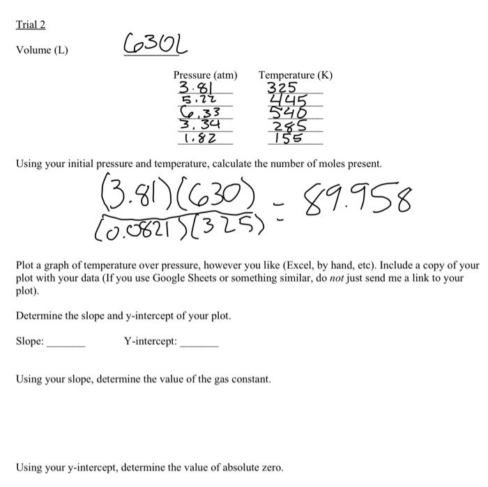 Solved Using your initial pressure and temperature, | Chegg.com