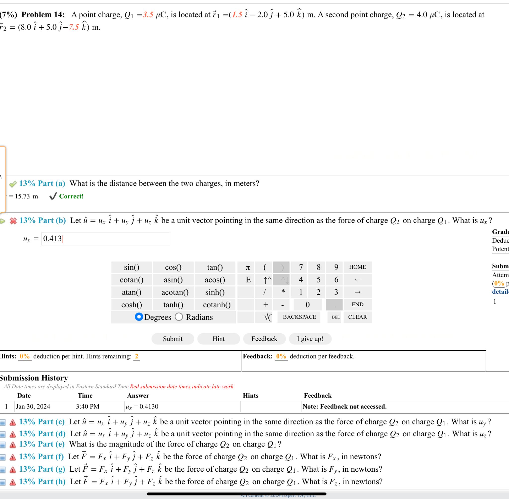 How to solve...\\n\\n(7%) Problem 14: A point charge, | Chegg.com