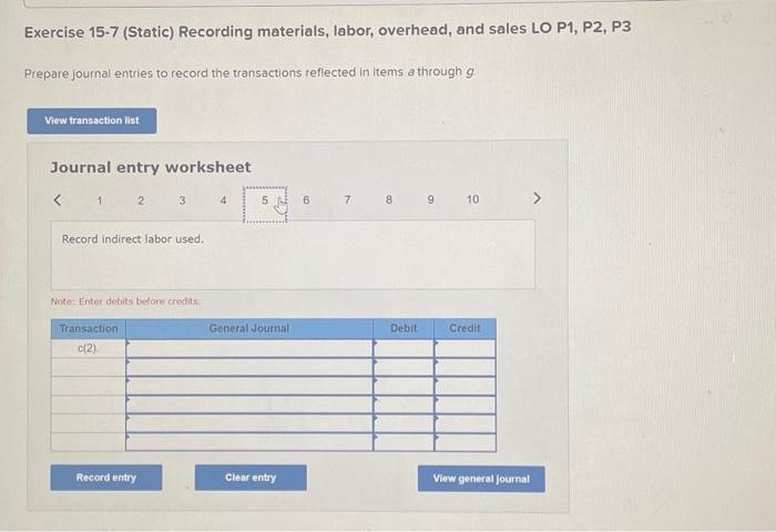 Solved Exercise 15.7 (Static) Recording materials, labor, | Chegg.com