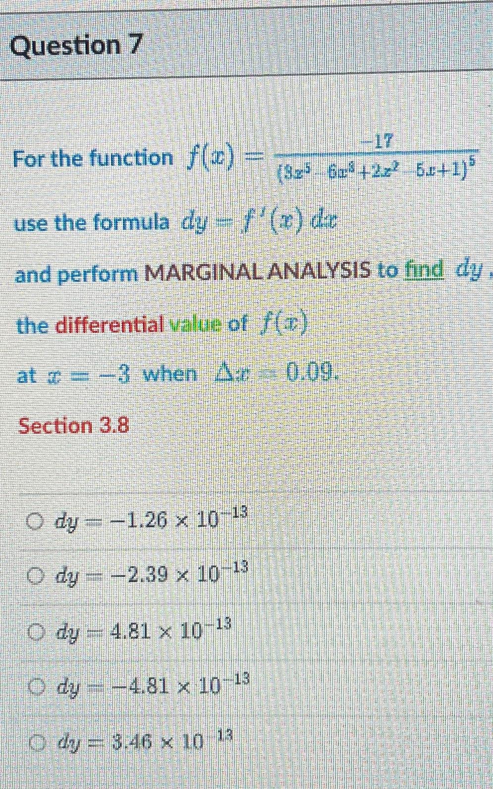 Solved Question 7For the function | Chegg.com
