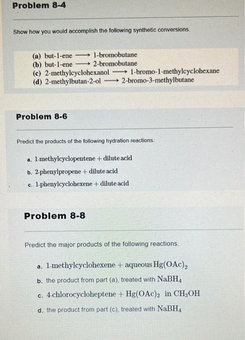 Solved Show how you would accomplish the following synthetic | Chegg.com
