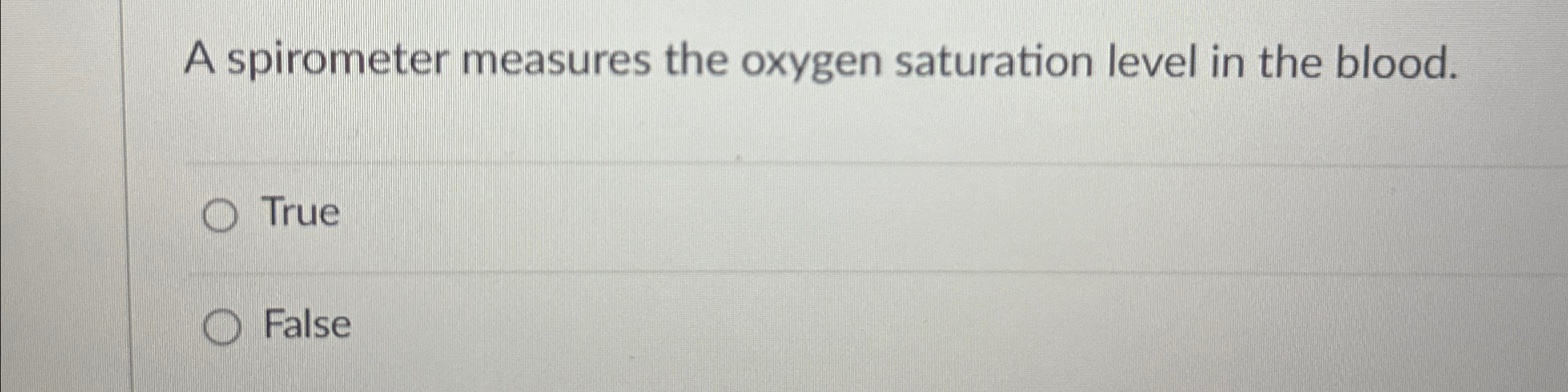 Solved A spirometer measures the oxygen saturation level in | Chegg.com