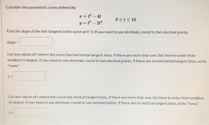 Solved Consider the parametric curve defined by x=t? - 4t 0 | Chegg.com