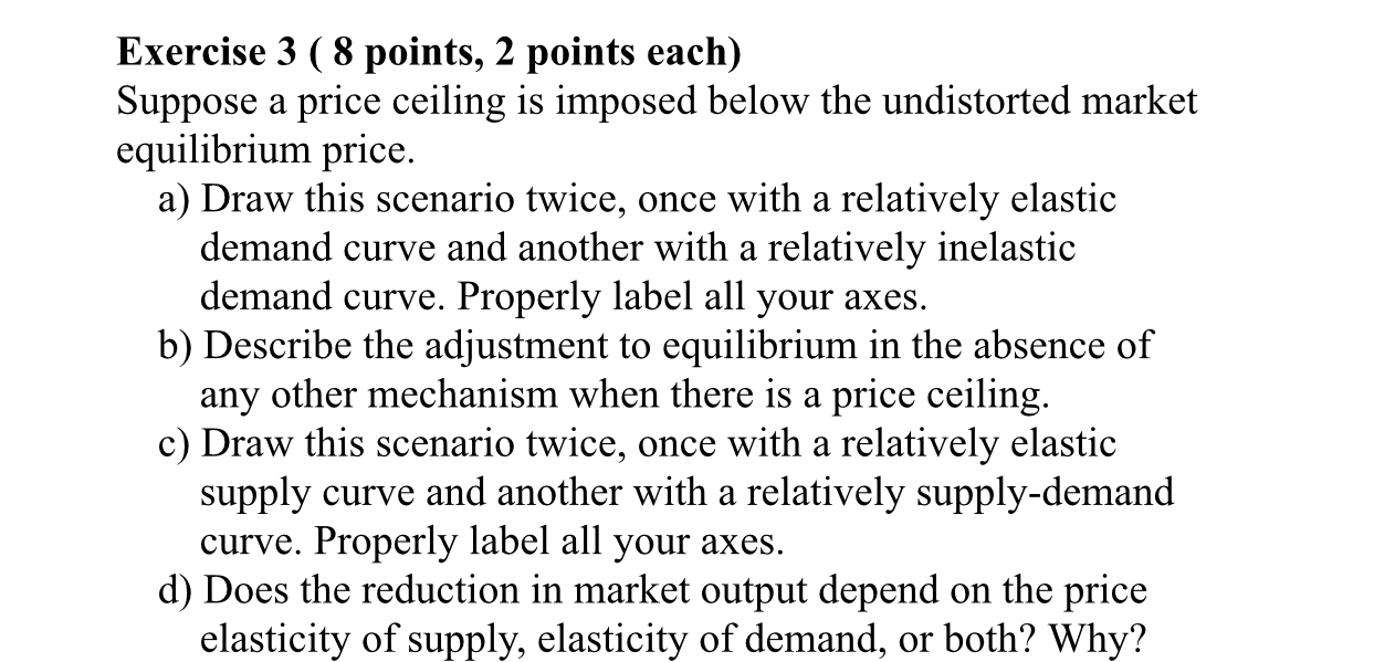 Solved Exercise 3 ( 8 ﻿points, 2 ﻿points each)Suppose a | Chegg.com