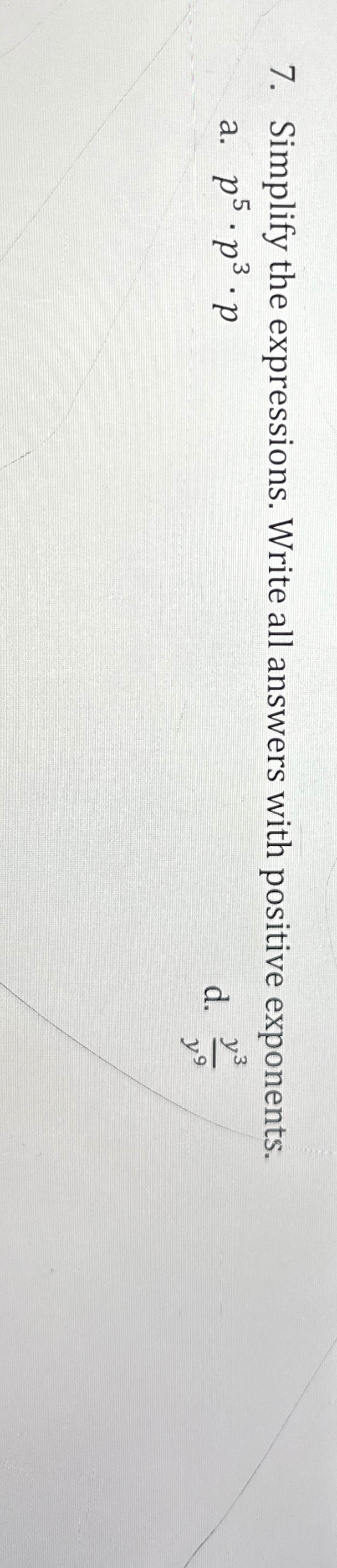 Solved Simplify the expressions. Write all answers with | Chegg.com