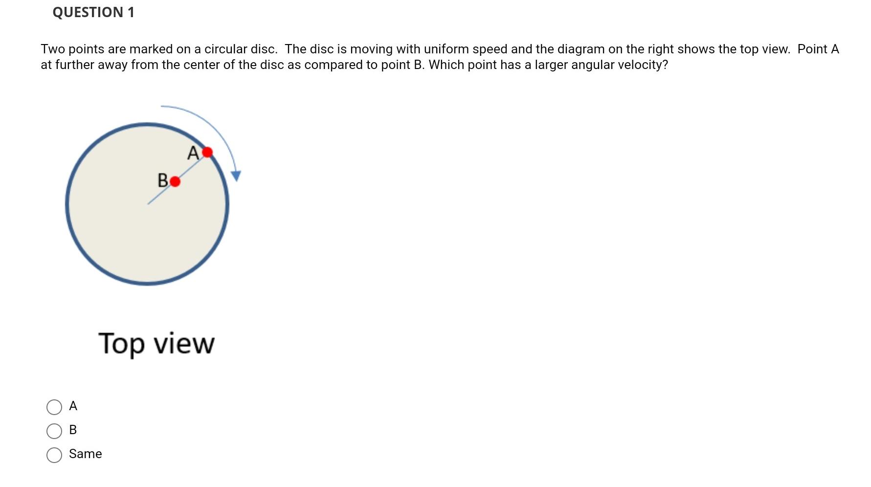 Solved Two points are marked on a circular disc. The disc is | Chegg.com
