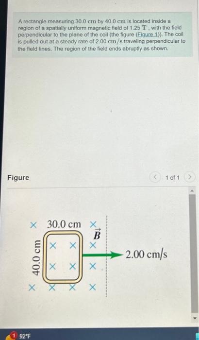 Solved A rectangle measuring 30.0 cm by 40.0 cm is located | Chegg.com