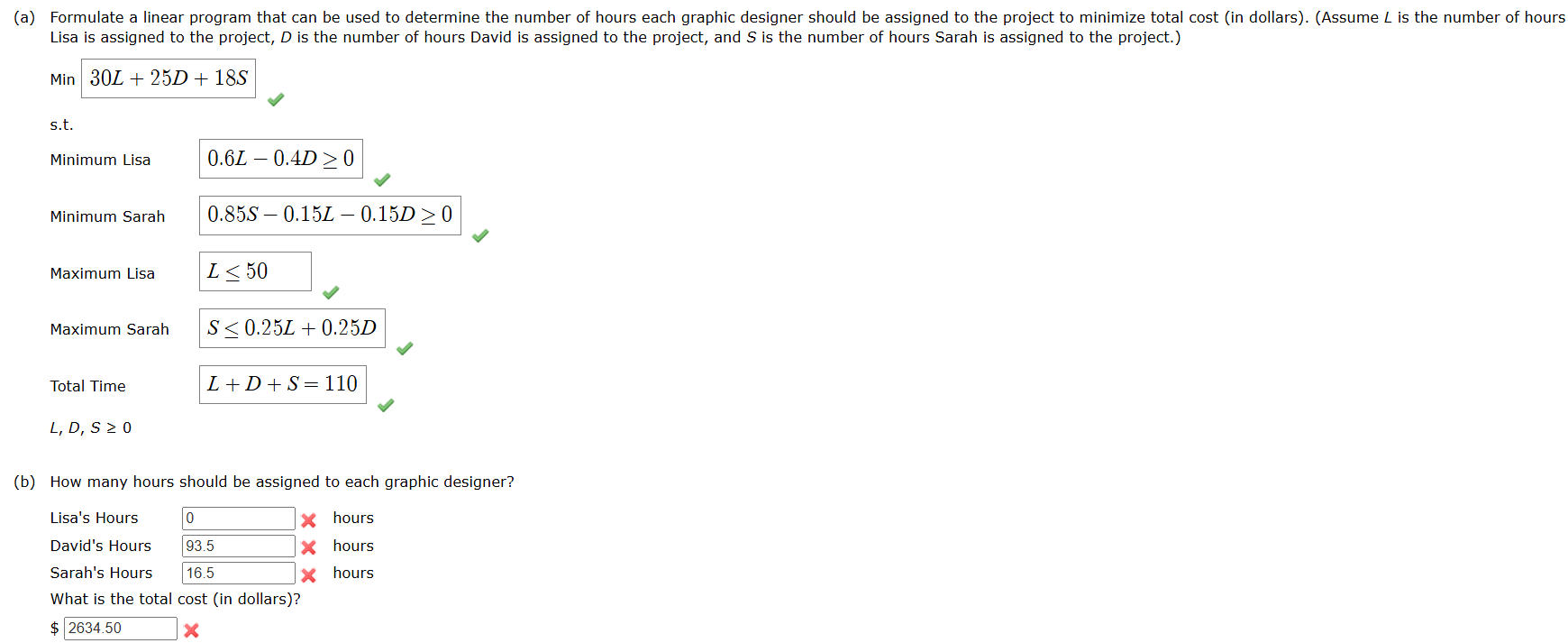 Solved (a) ﻿Formulate a linear program that can be used to | Chegg.com