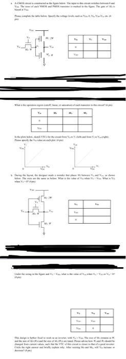 A CMOS circuit is constructed as the figure below. | Chegg.com