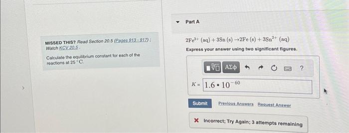 Solved Part C 2Cr3+(aq)+3Ni(s)→2Cr(s)+3Ni2+(aq) Express your | Chegg.com