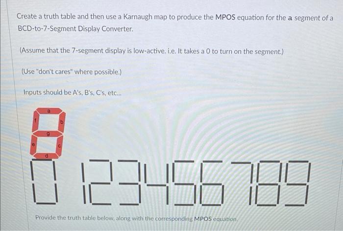Solved Create a truth table and then use a Karnaugh map to | Chegg.com