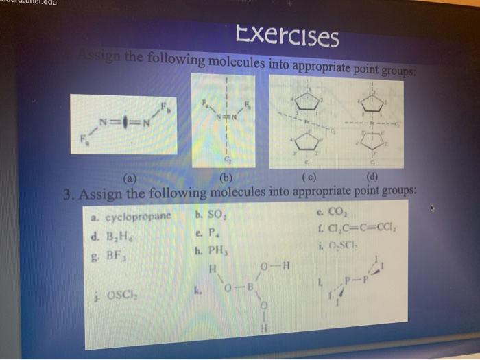 Solved Exercises sign the following molecules into | Chegg.com