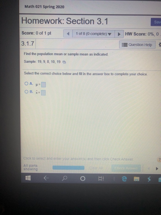 Solved Math 021 Spring 2020 Homework: Section 3.1 Sav 1 of 8 | Chegg.com
