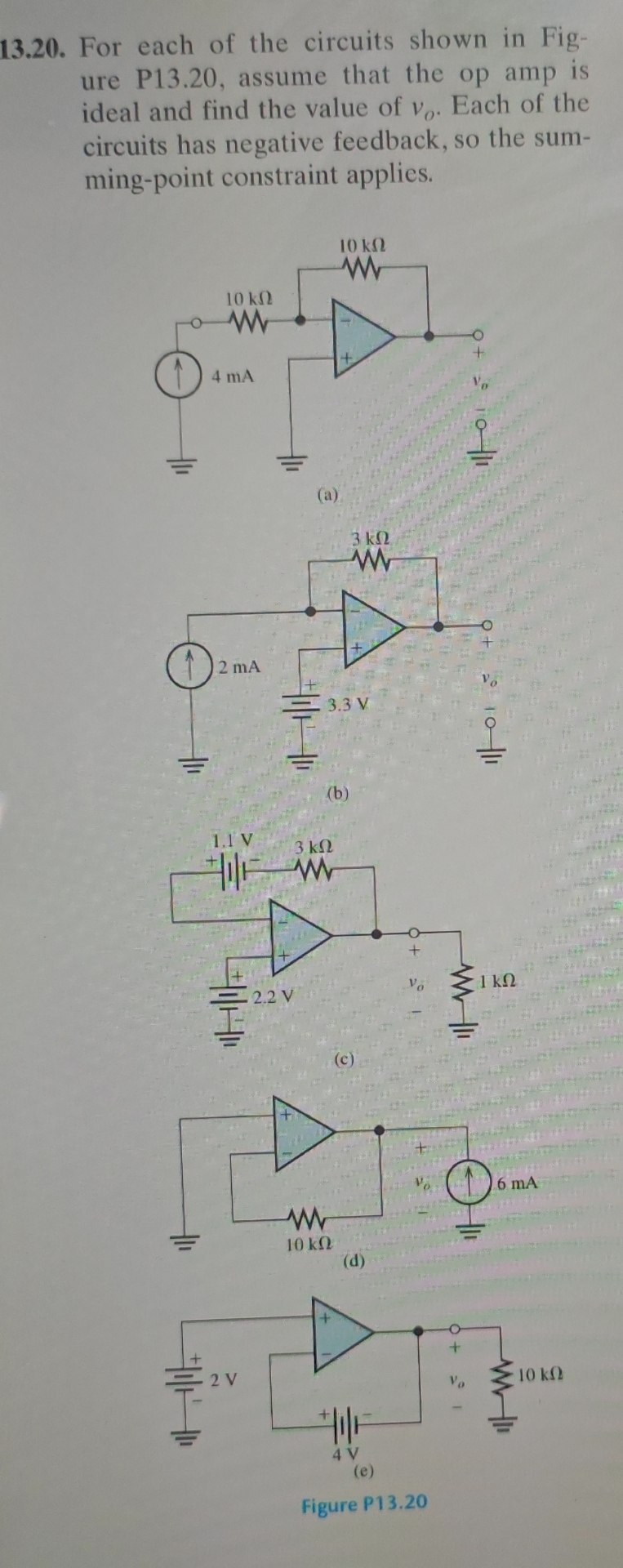 Solved 13.20. ﻿For each of the circuits shown in Figure | Chegg.com