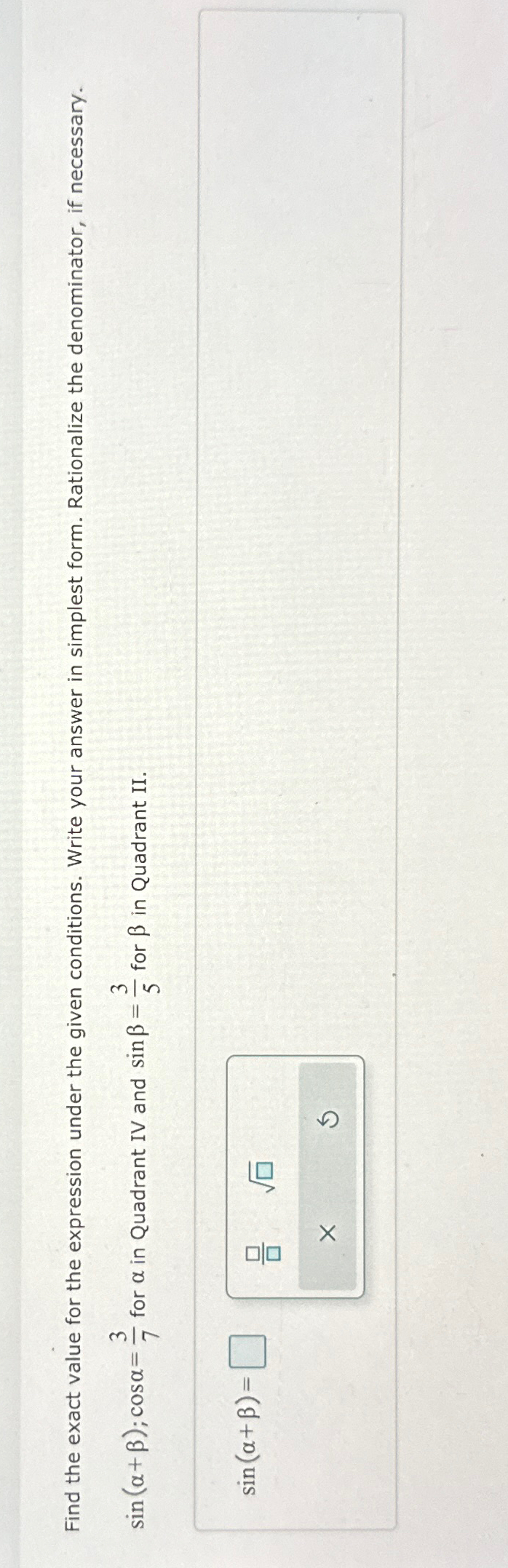 Solved Find the exact value for the expression under the | Chegg.com