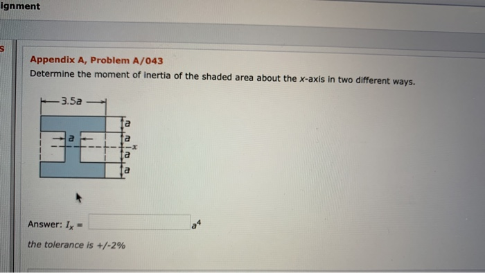 Solved ignment Appendix A, Problem A/043 Determine the | Chegg.com