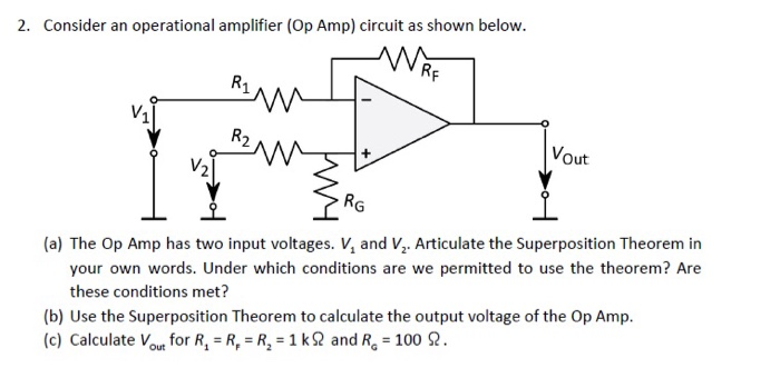 Solved 2. Consider an operational amplifier (Op Amp) circuit | Chegg.com