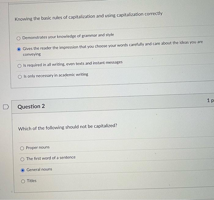 Knowing the basic rules of capitalization and using | Chegg.com