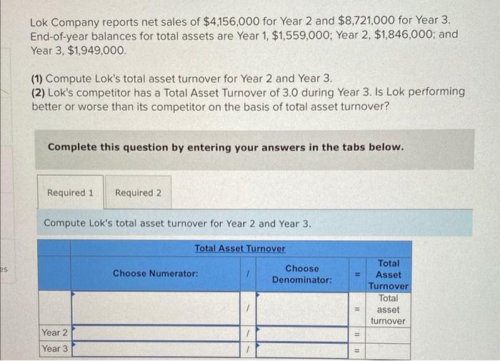 Solved Lok Company reports net sales of $4,156,000 for Year | Chegg.com