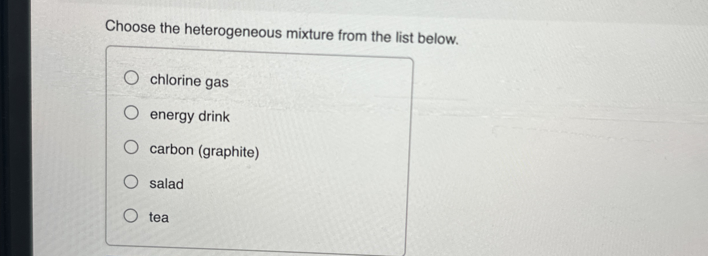 Solved Choose the heterogeneous mixture from the list | Chegg.com