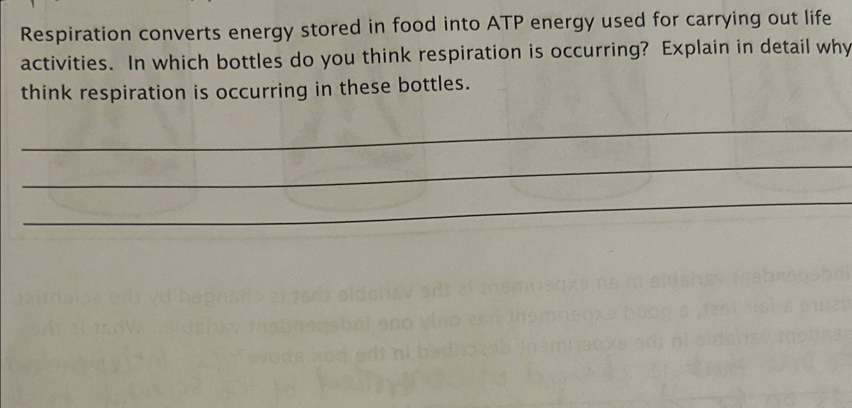 Solved Respiration converts energy stored in food into ATP | Chegg.com