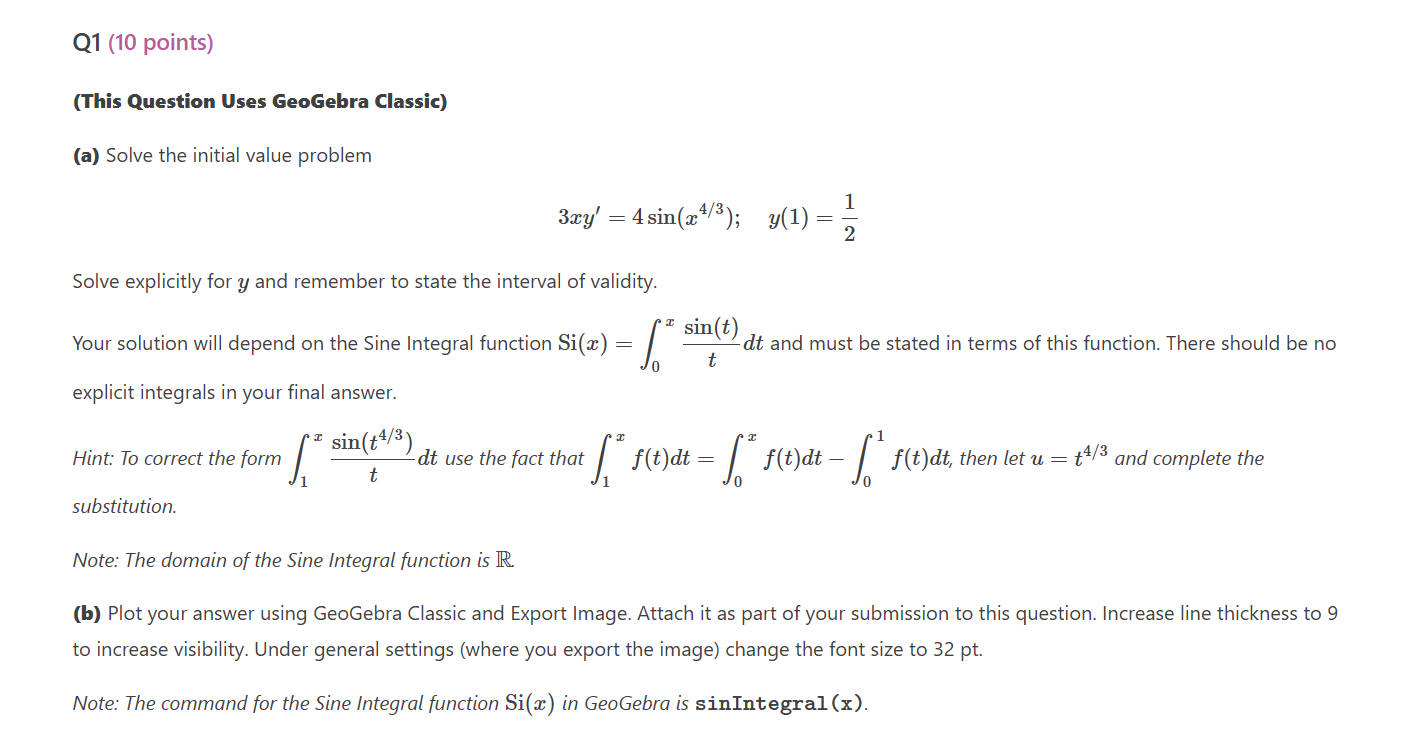 Solved Q1 (10 ﻿points)(This Question Uses GeoGebra | Chegg.com