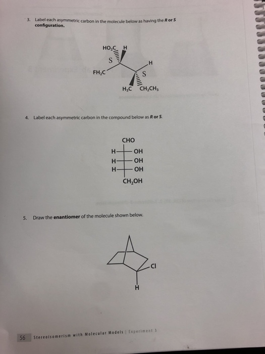 Solved Post-Lab: Experiment 1. Draw the Fischer projection | Chegg.com
