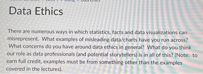 Solved There are numerous ways in which statistics, facts | Chegg.com