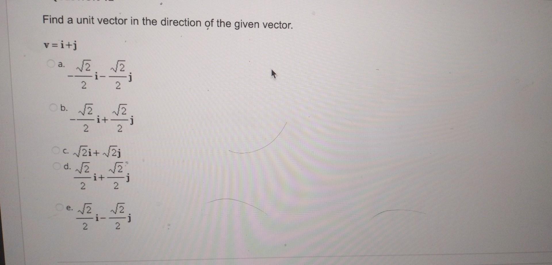 Solved Find a unit vector in the direction of the given | Chegg.com