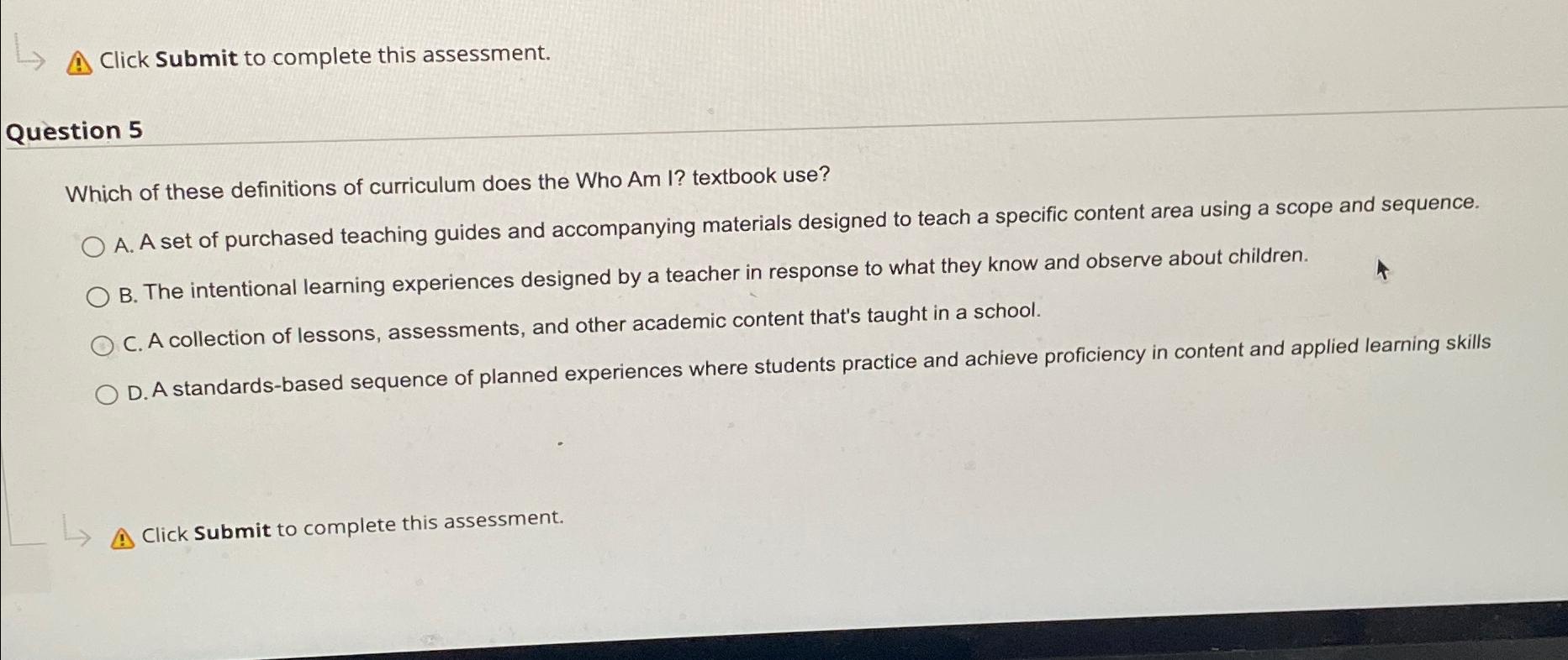 Solved Click Submit to complete this assessment.Question | Chegg.com