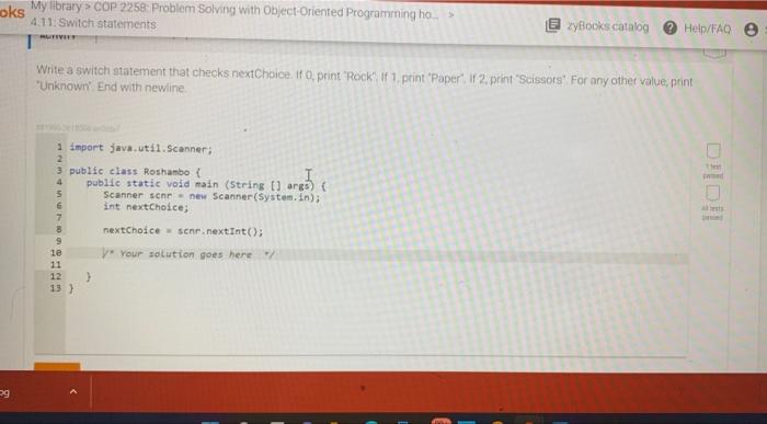 Solved oks My library COP 2258 Problem Solving with | Chegg.com