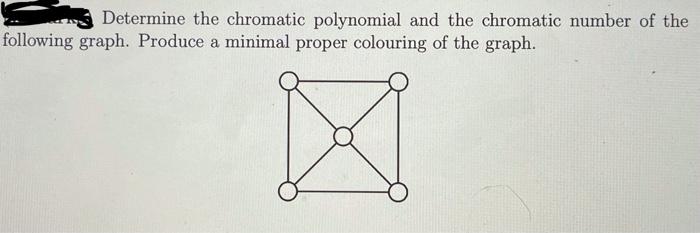 Solved Determine the chromatic polynomial and the chromatic | Chegg.com