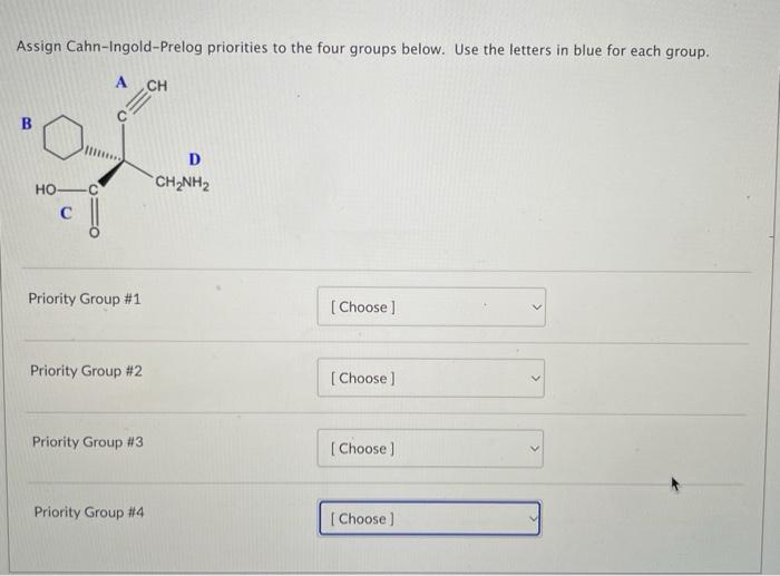 Solved Assign Cahn-Ingold-Prelog priorities to the four | Chegg.com