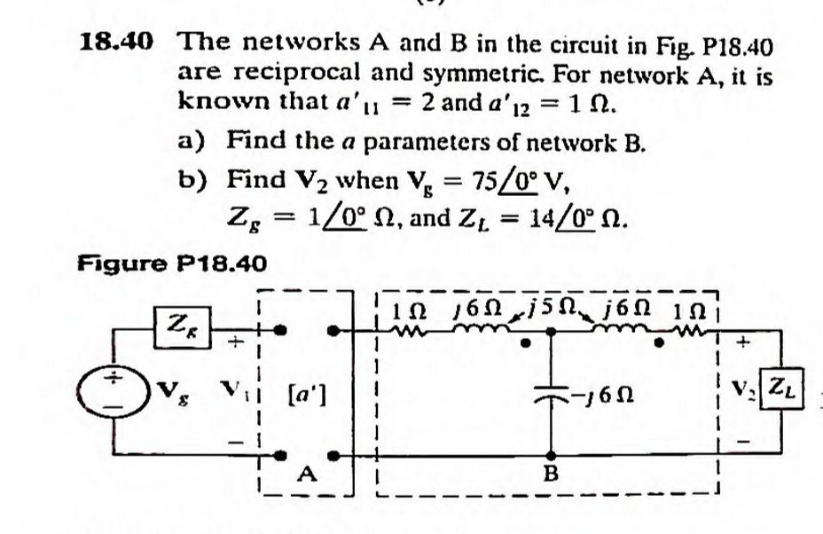 Solved 18.40 The networks A and B in the circuit in Fig. | Chegg.com