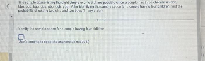 Solved The sample space listing the eight simple events that | Chegg.com
