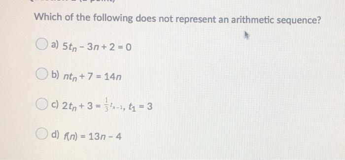 Solved Which of the following does not represent an | Chegg.com