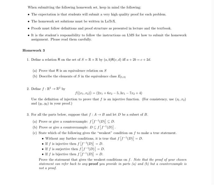 Solved When submitting the following homework set, keep in | Chegg.com