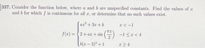 Solved 37. Consider the function below, where a and b are | Chegg.com