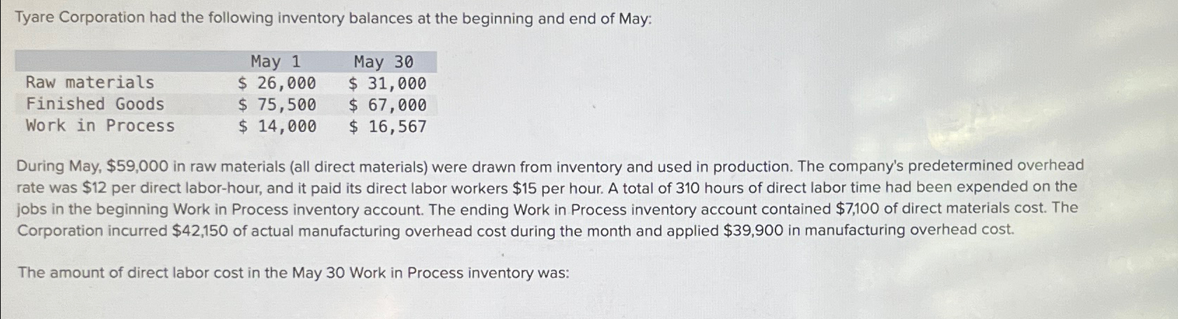 Solved Tyare Corporation had the following inventory | Chegg.com Solved Tyare Corporation had the following inventory | Chegg.com
