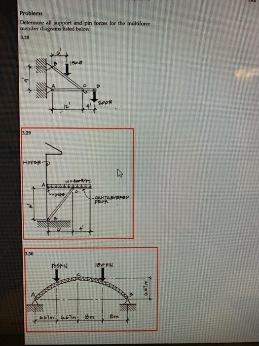 Solved 11 Problems Determine all support and pin forces for | Chegg.com