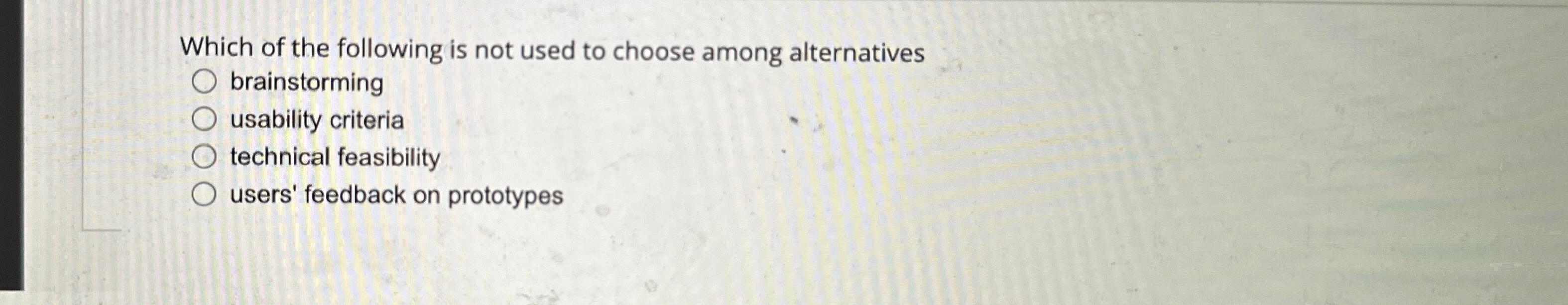 Solved Which of the following is not used to choose among | Chegg.com