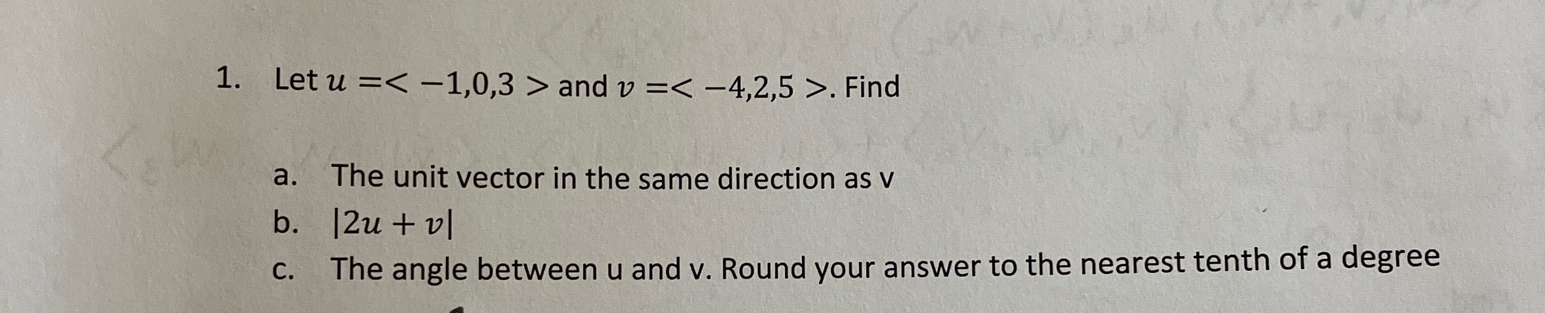 Solved Let u= ﻿and v= . ﻿Finda. ﻿The unit | Chegg.com